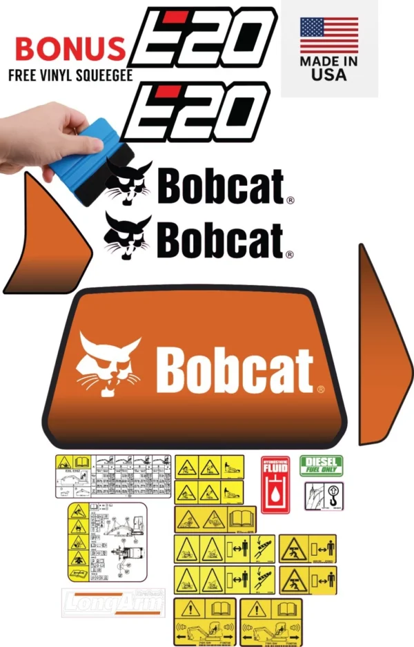Fits Bobcat E20 Mini Excavator Sticker and Decal Kit