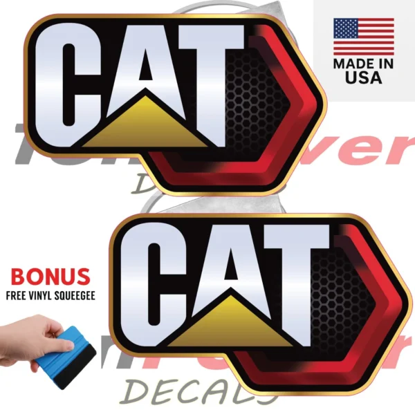 Fits Caterpillar Sticker and Decal Kit - 2pcs for Set - 20'' X 12''